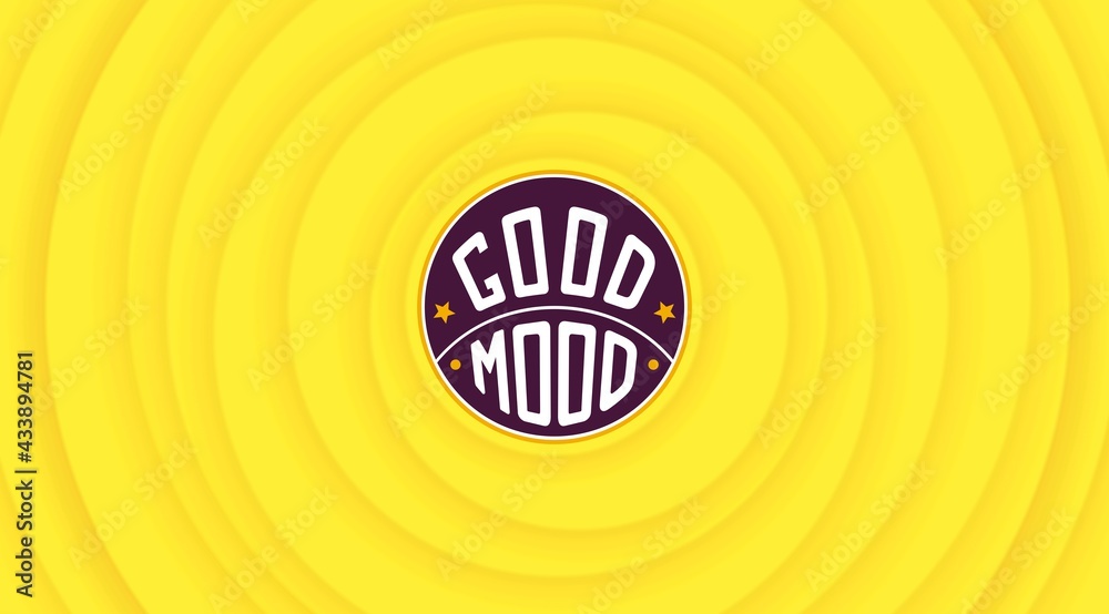 Good Mood. Motivational positive design. Bright volumetric wavy pattern ...