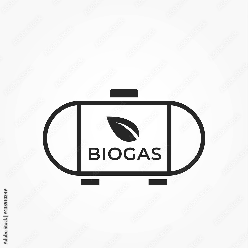 biogas tank line icon. gas storage and alternative energy symbol. eco ...