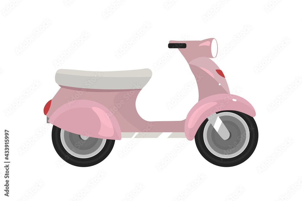 Scooter flat color vector object. Urban transportation option. Moped ...
