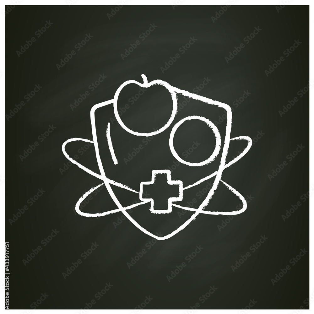 Immune system vitamins chalk icon. Nutritive supplements.Immunity ...