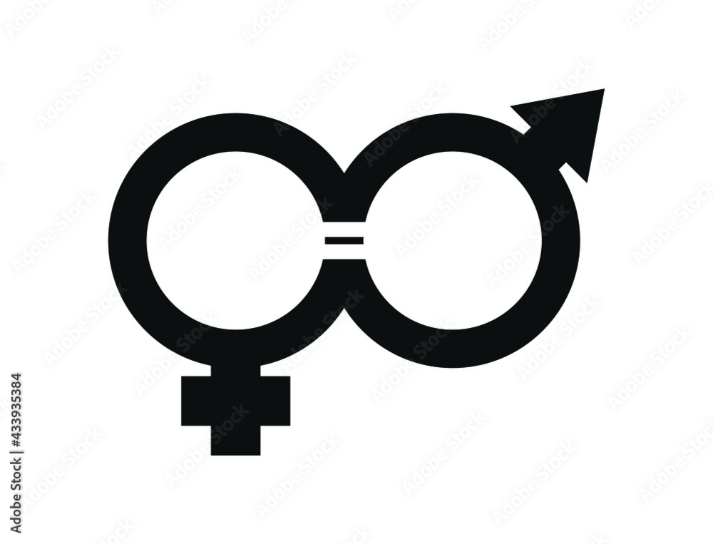 Vetor de gender symbols man and woman, gender equality illustration ...