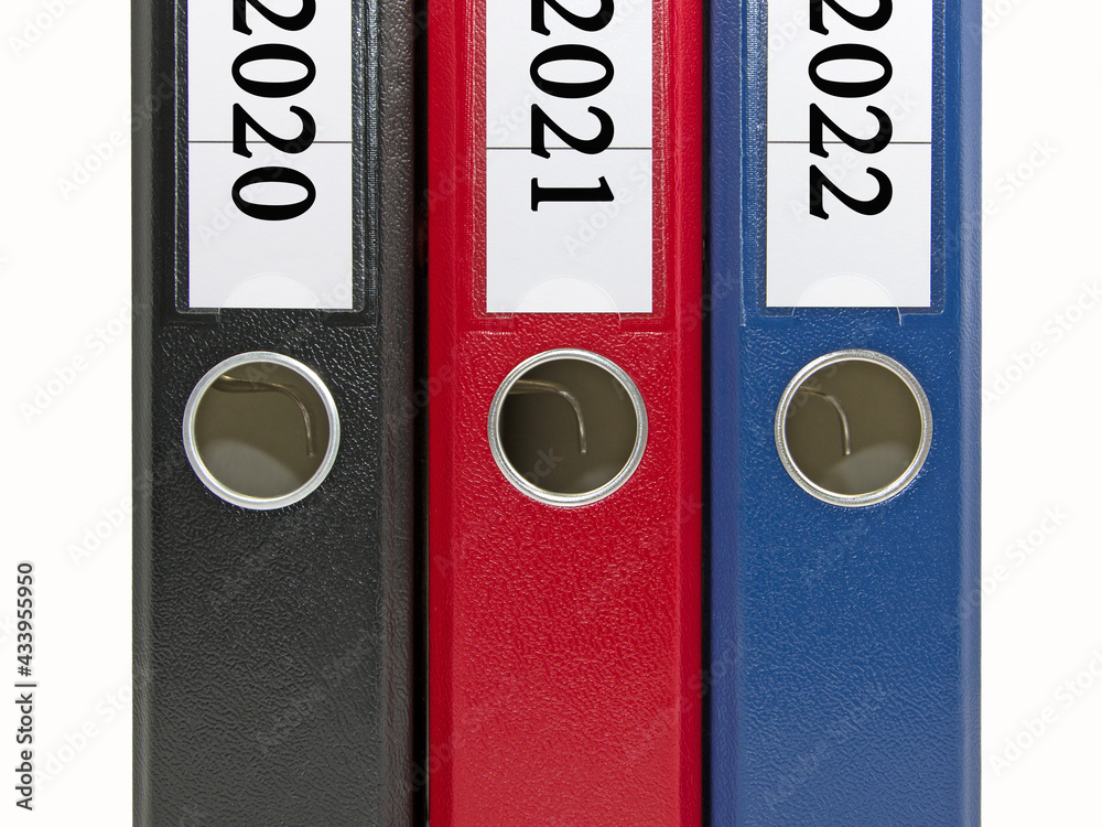 Bunte Aktenordner für 2020, 2021, 2022 Stock Photo | Adobe Stock