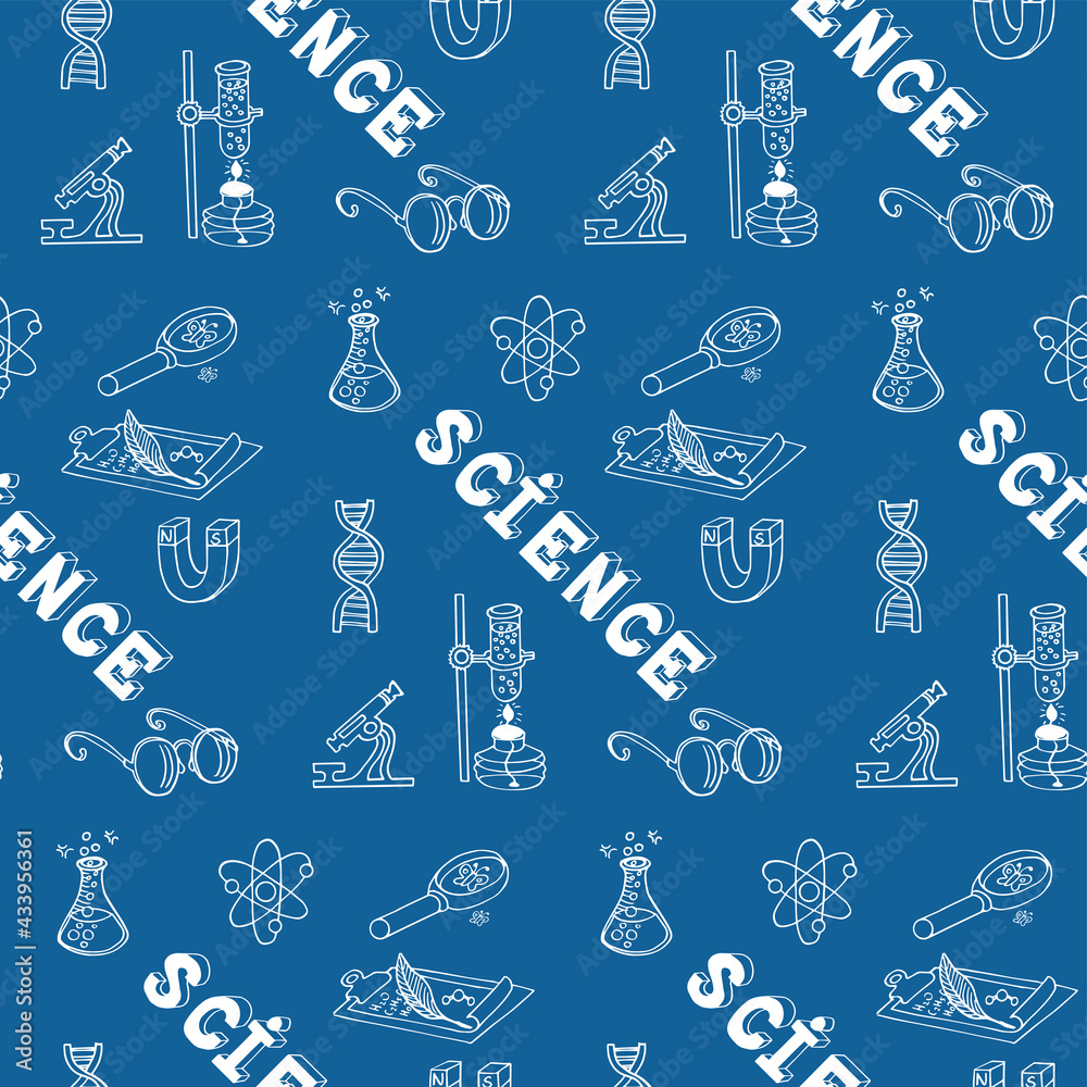 Hand drawn education seamless pattern vector illustration. Doodling ...