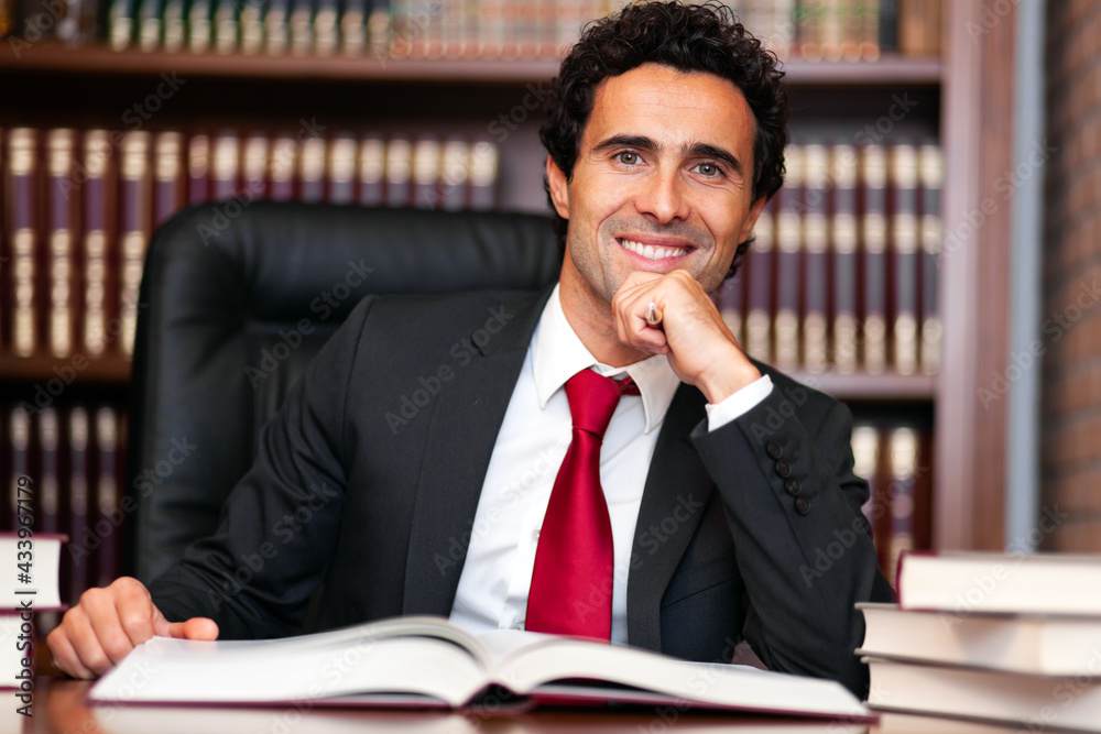 Lawyer portrait in his studio Stock Photo | Adobe Stock