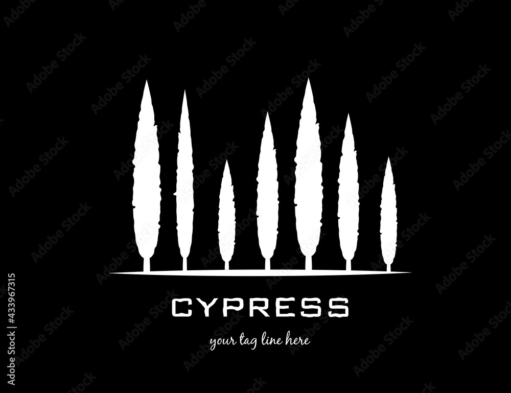 Poster cypress logo vector emblem signboard design black – Wall Art ...