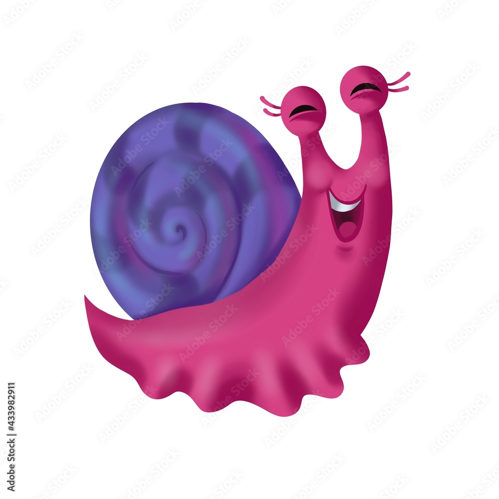Animated snail character for creating adventure video games. Can be ...