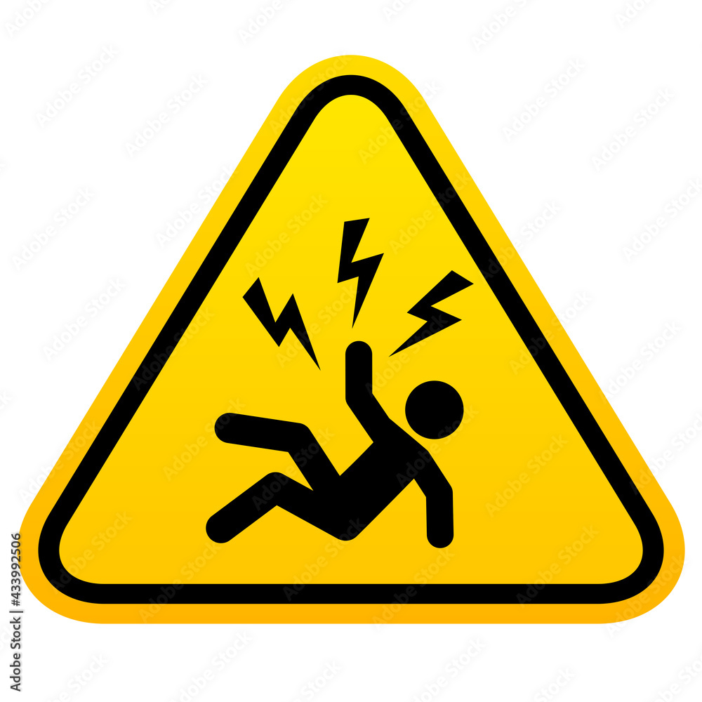 Electrical hazard triangle warning sign vector de Stock | Adobe Stock