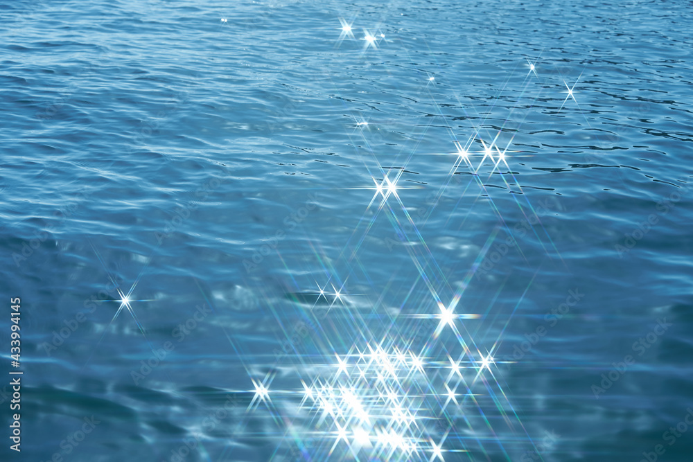 Texture of glitter water and soft waves. sparkling in water ...