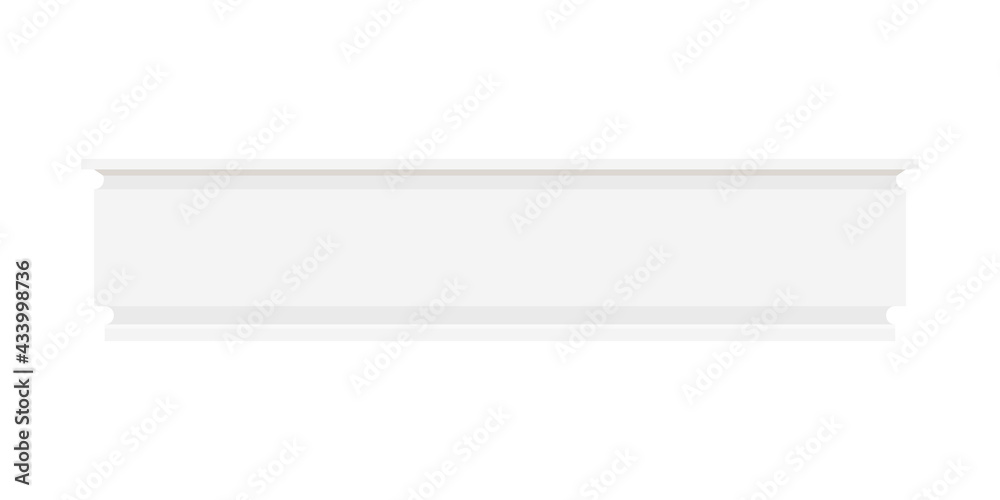 Vecteur Stock White skirting baseboard molding isolated on white ...