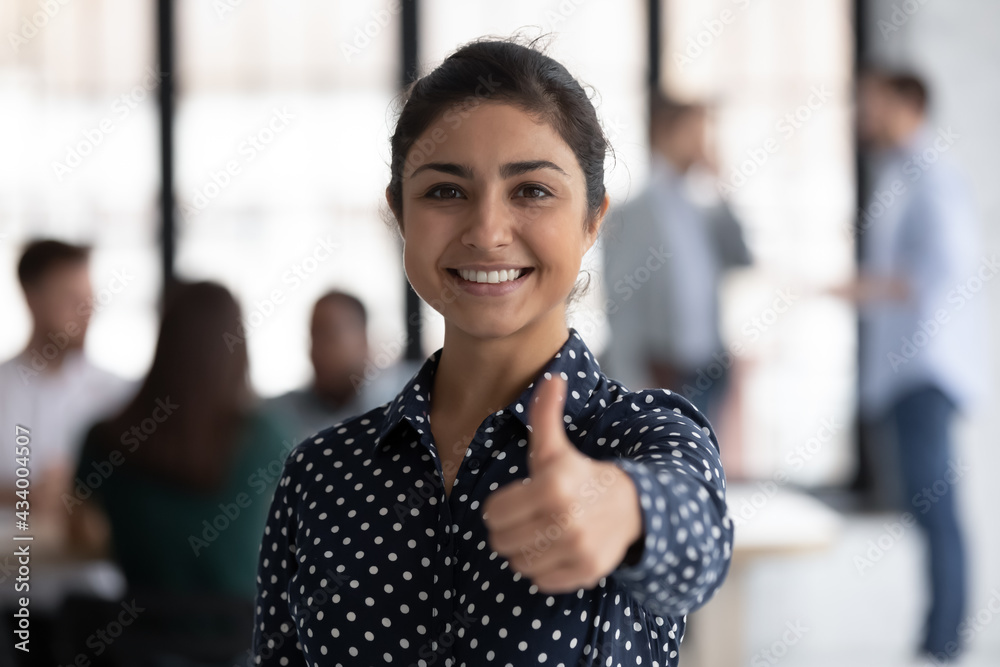 Fotografia do Stock: Photo portrait of happy Indian female business ...