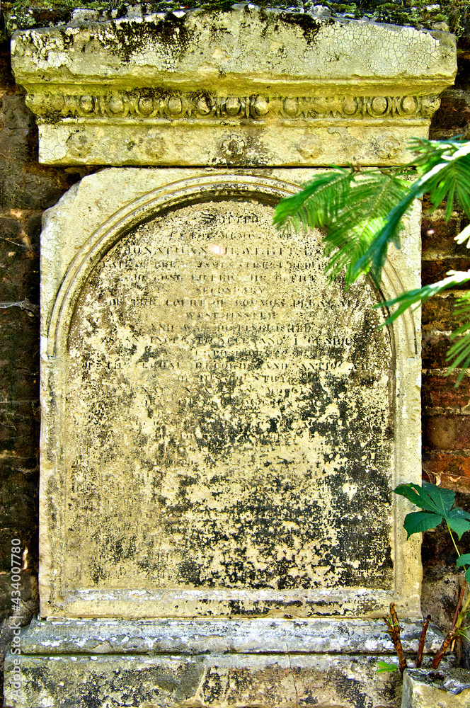 Relocated headstone from Victorian Era Graveyard, St Giles' Church ...