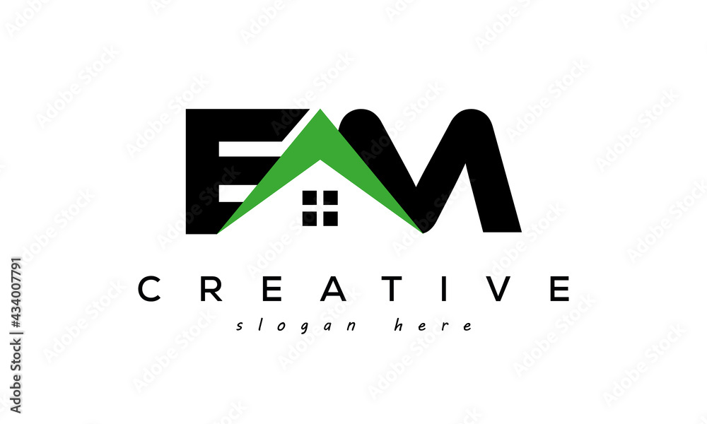 initial EM real estate logo vector Stock Vector | Adobe Stock