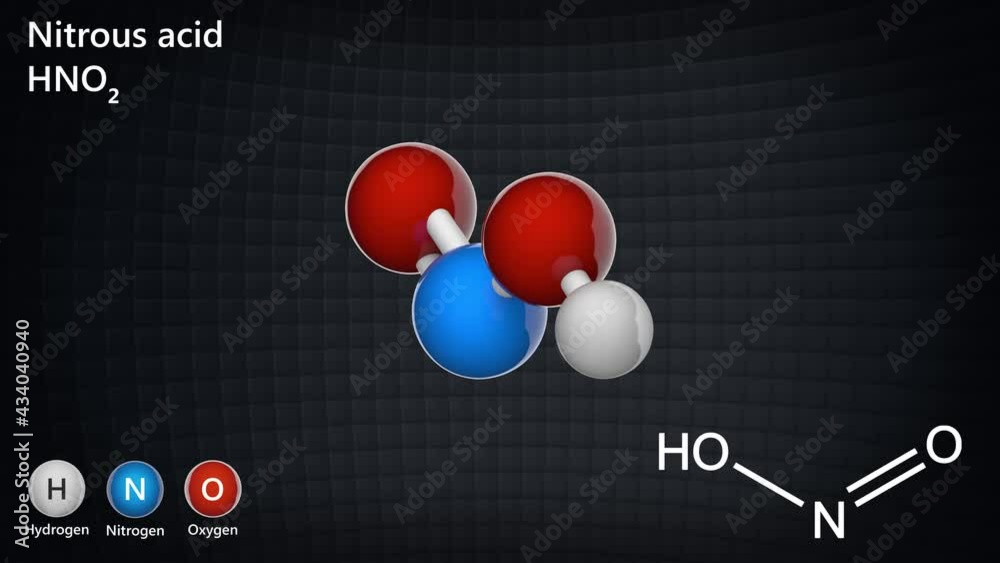 Nitrous acid (Hydroxidooxidonitrogen) is a weak and monoprotic acid ...