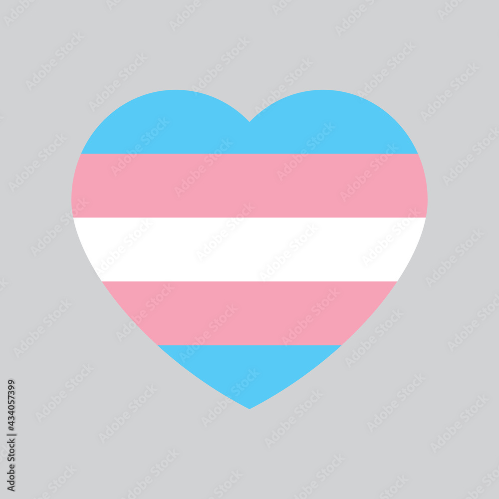 Blue, pink and white colored heart icon, as the colors of the ...
