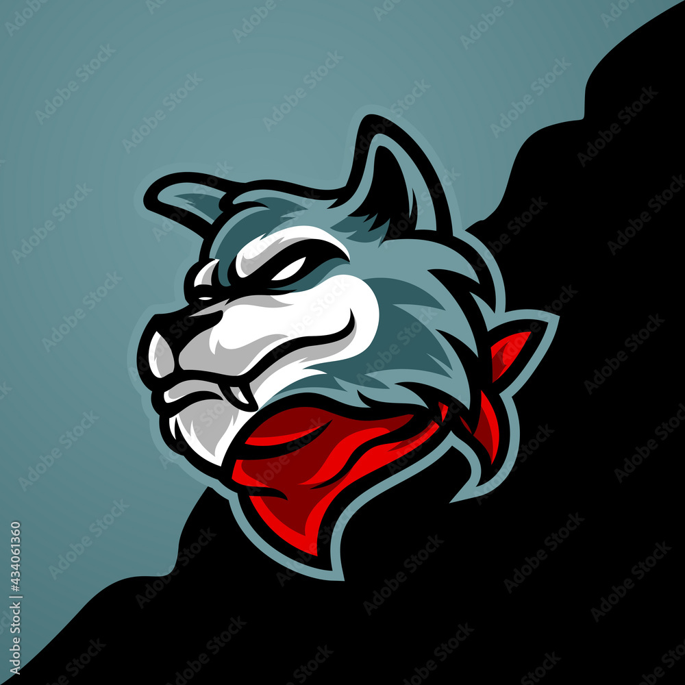 Wolf Gang Mascot Logo Illustration Stock Vector | Adobe Stock