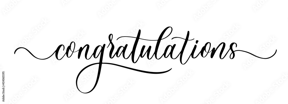 Congratulations. Wavy elegant calligraphy spelling for decoration on ...