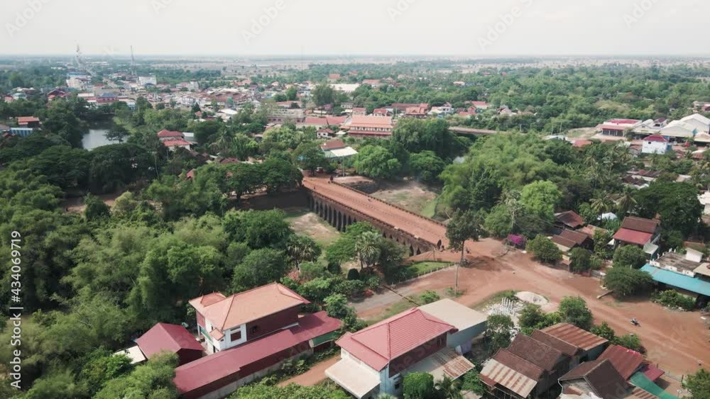 Vidéo Stock Angkor temple era, Spean Praptos - Kampong Kdei Bridge ...