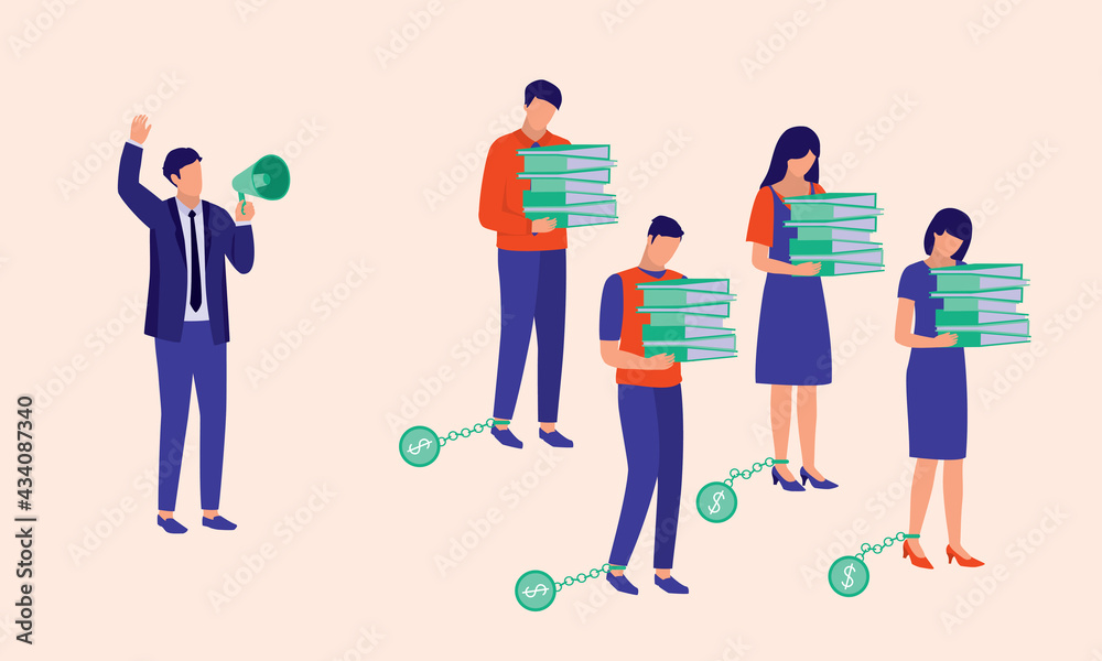 Dictator Manager Treating His Employees Poorly. Labour Exploitation ...