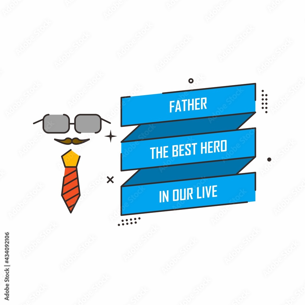 Father symbol with typography text poster. Easy to edit with vector ...