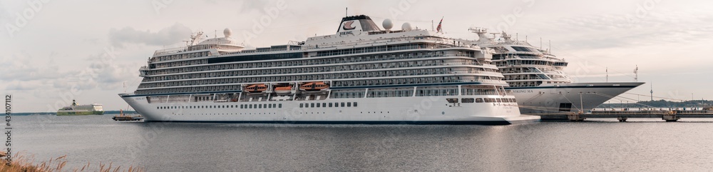 Cruise ships MV Viking Sky and MV Viking Sea of the Viking Ocean ...