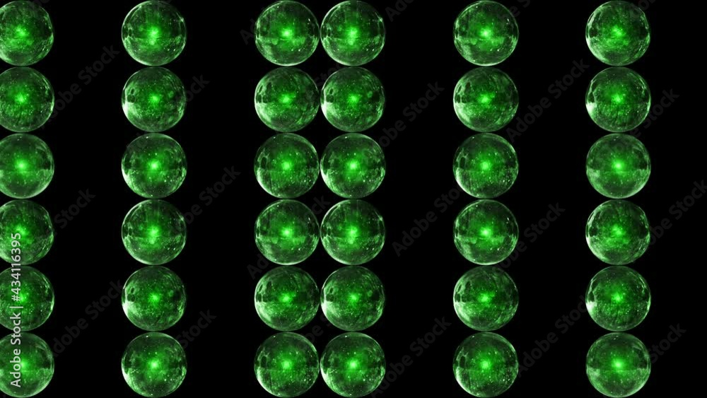 Green glass balls are collected in rows. Background from spheres. Stock ...