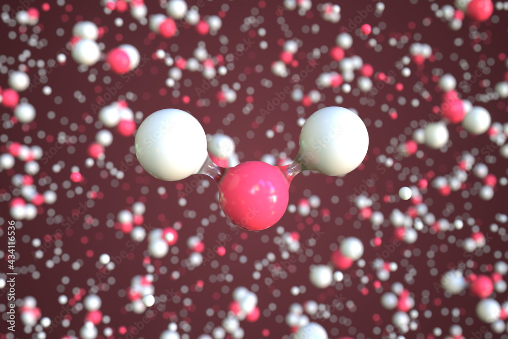 Water molecule made with balls, scientific molecular model. Chemical 3d ...