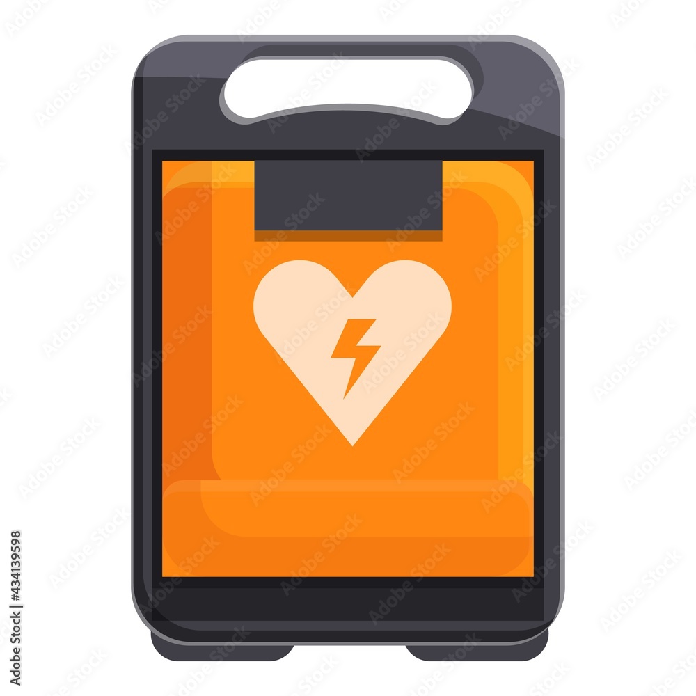 Patient defibrillator icon. Cartoon of Patient defibrillator vector ...