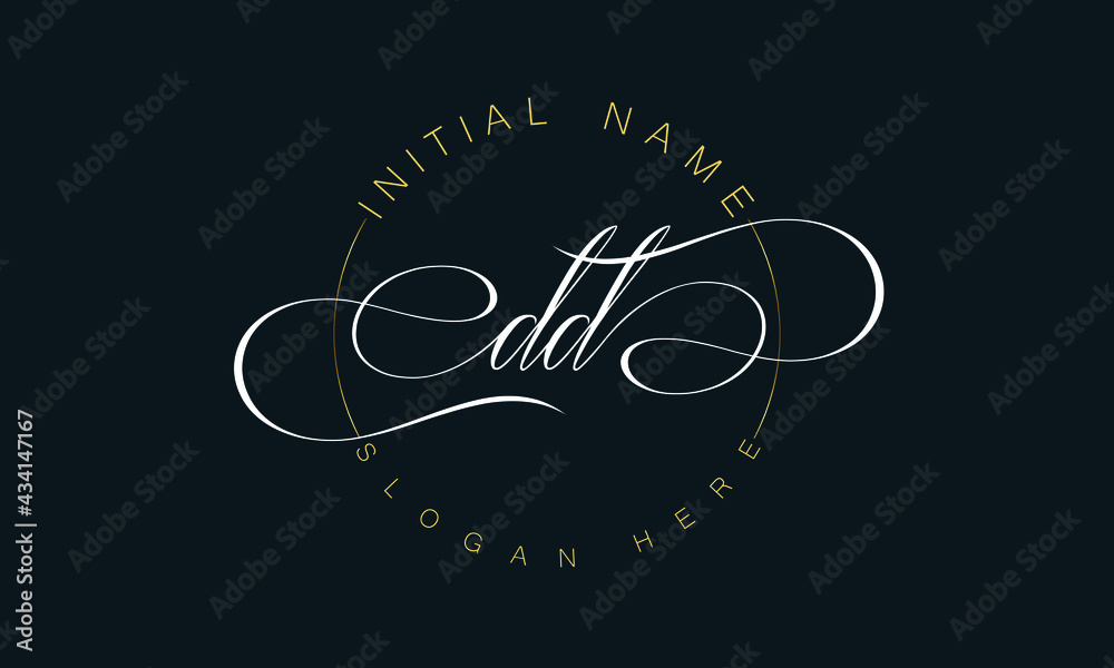DD/DD cursive letter stylish luxury logo in golden and white color, DD ...