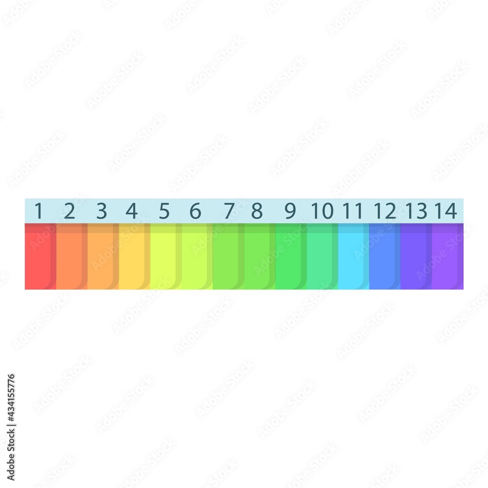 Ph meter color scale icon. Cartoon of Ph meter color scale vector icon ...