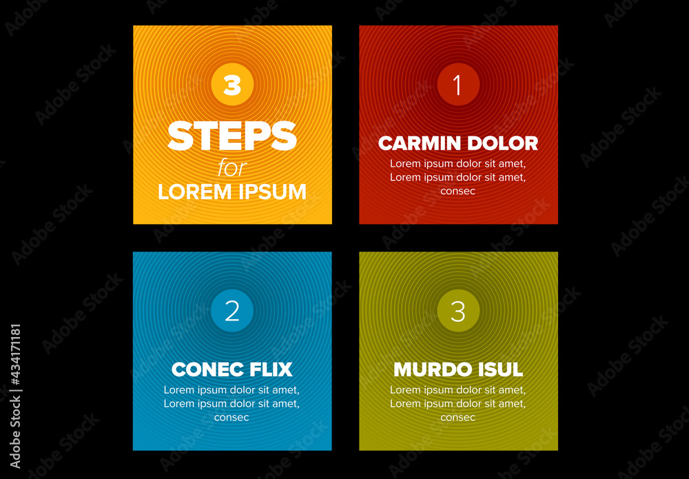 Four Squares Infographic Layout Stock Template | Adobe Stock