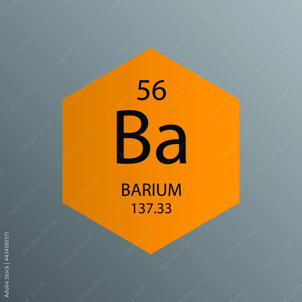 Ba Barium Alkaline earth metal Chemical Element Periodic Table. Hexagon ...