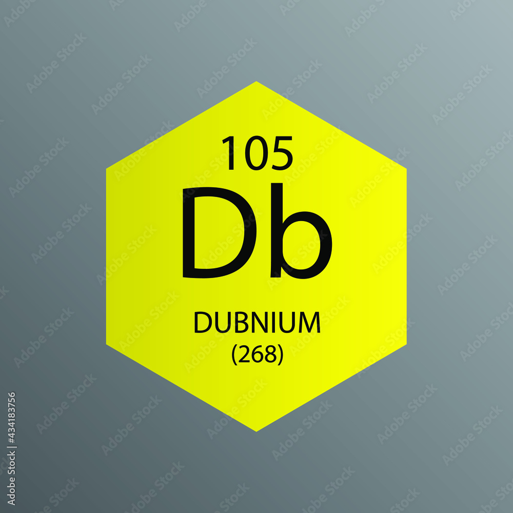 Db Dubnium Transition metal Chemical Element Periodic Table. Hexagon ...