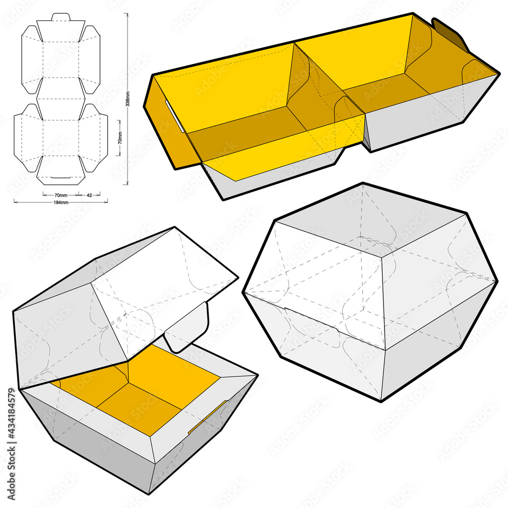 Gift box and Die-cut Pattern. The .eps file is full scale and fully ...