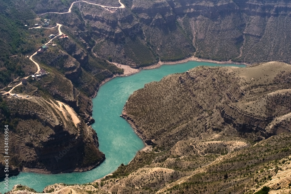 Sulak Canyon is the deepest canyon in Europe. Depth 1920 meters, length ...