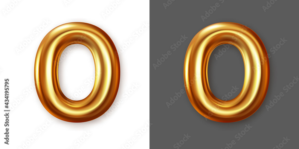 Metallic gold alphabet letter symbol - O. Vector Stock Vector | Adobe Stock