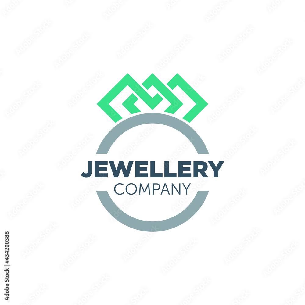 jewellery logo design with geometry Stock Vector | Adobe Stock