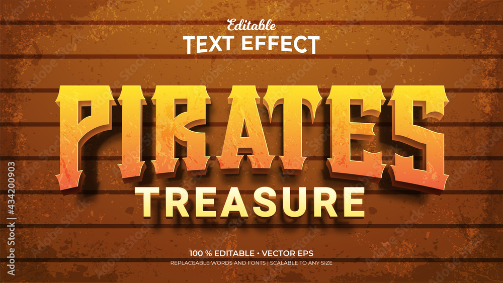 Pirates Treasure Textured Background 3d Style Editable Text Effects ...