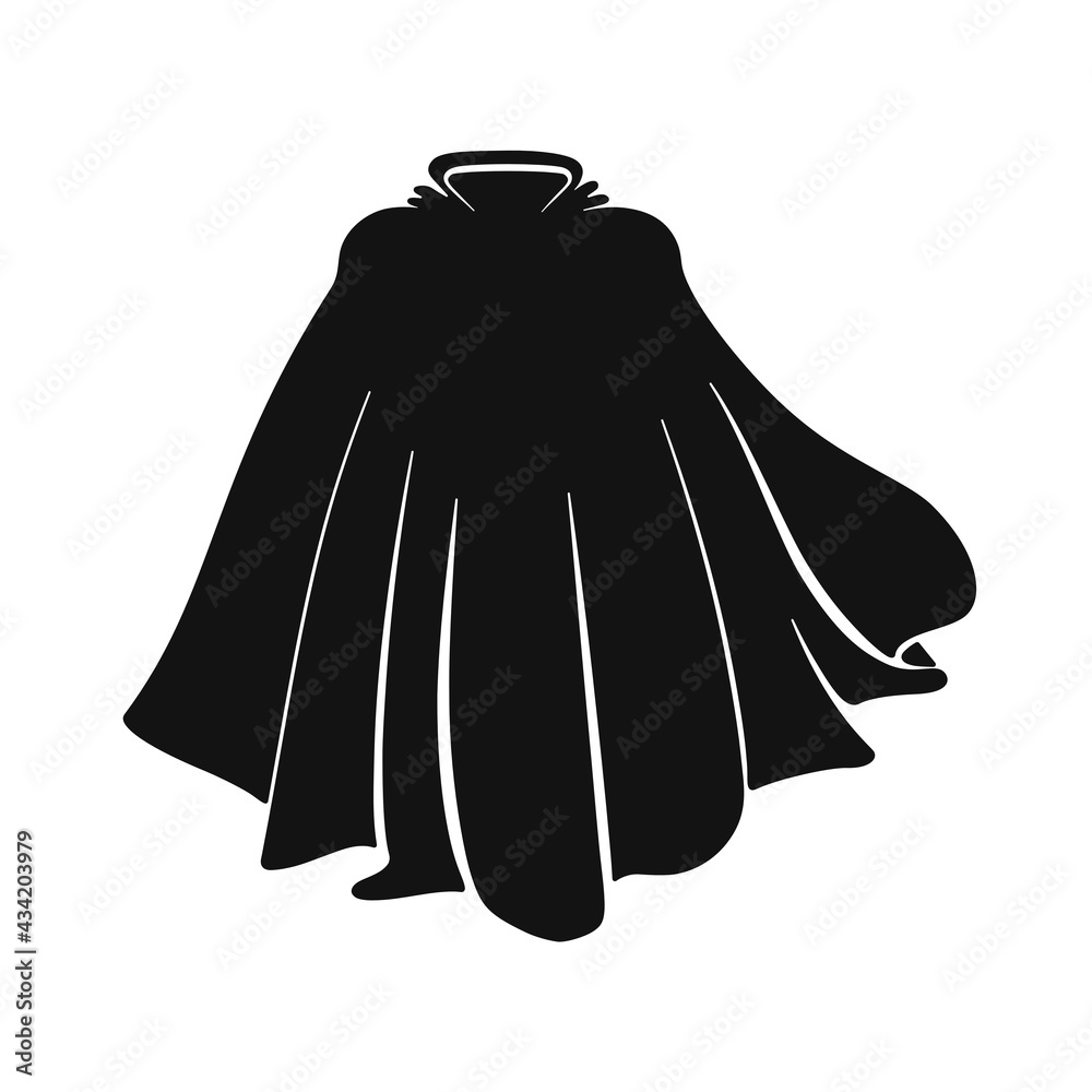 Super hero cape or cloak for fantasy costume in vector icon Stock ...