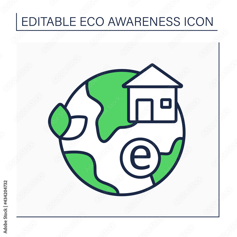 Environmental club line icon. Club increase realization of ...