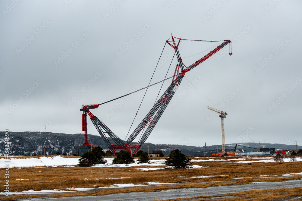 Placentia, Newfoundland, Canada-May 2021: A massive ALE SK350 crane ...