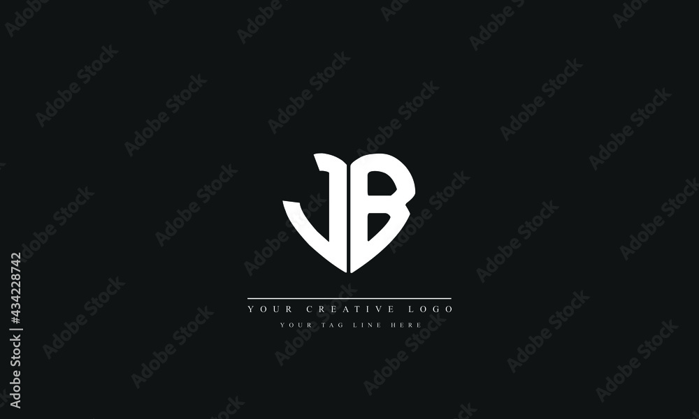 Letter Logo Design with Creative Modern Trendy Typography JB BJ J B ...