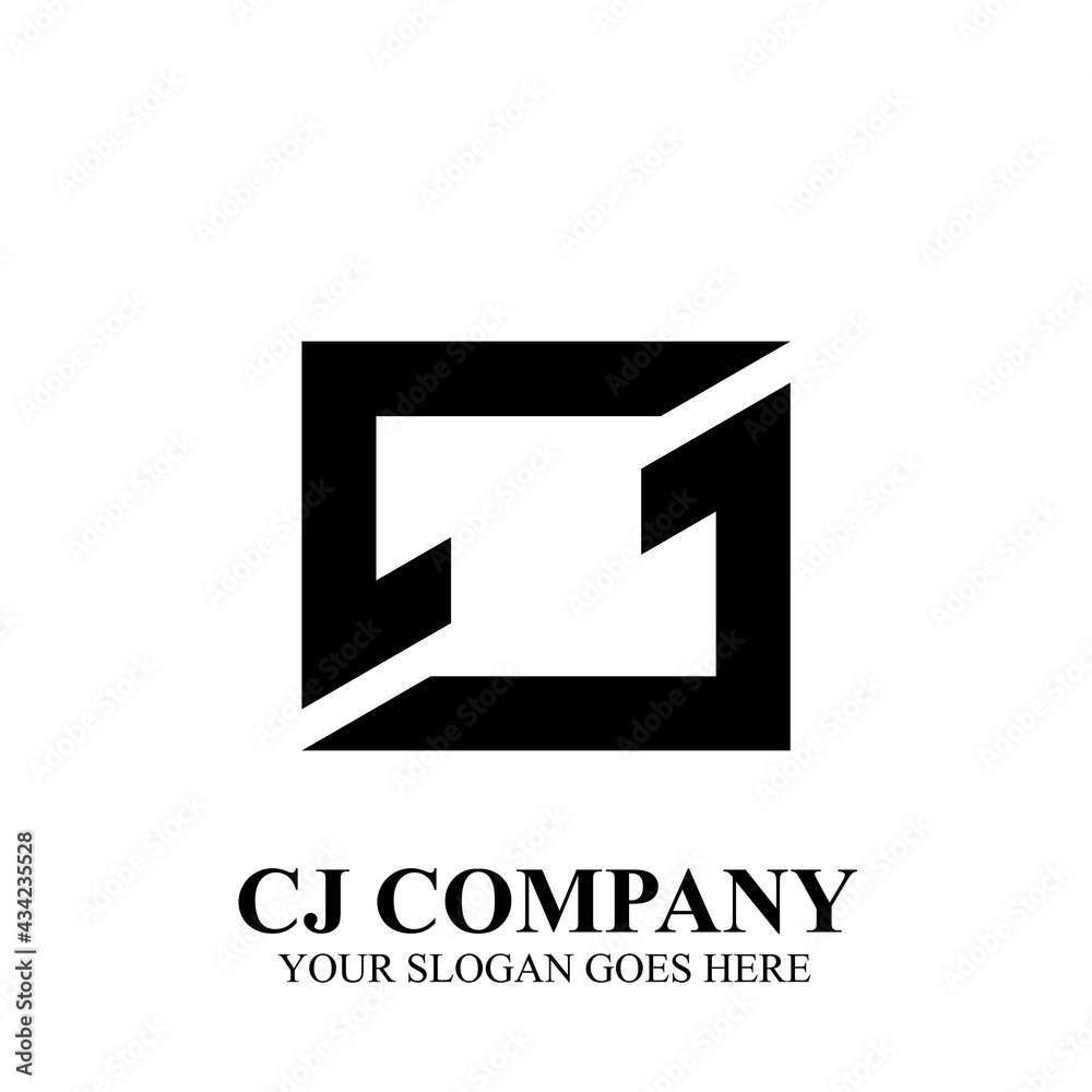 Minimal vector graphic alphabet symbol. CJ letter logos and icons ...
