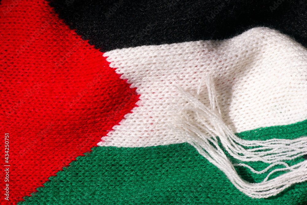Flag of Palestine texture background made of fabric, for background and ...