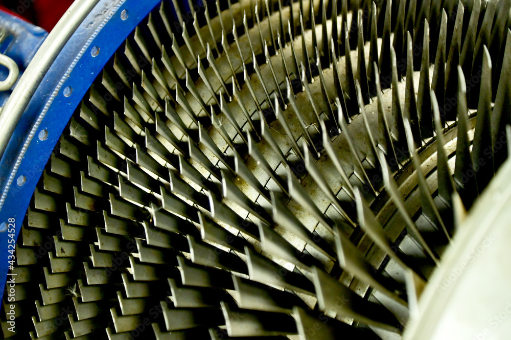 Prototype of aircraft turbo prop engine displayed in aircraft ...