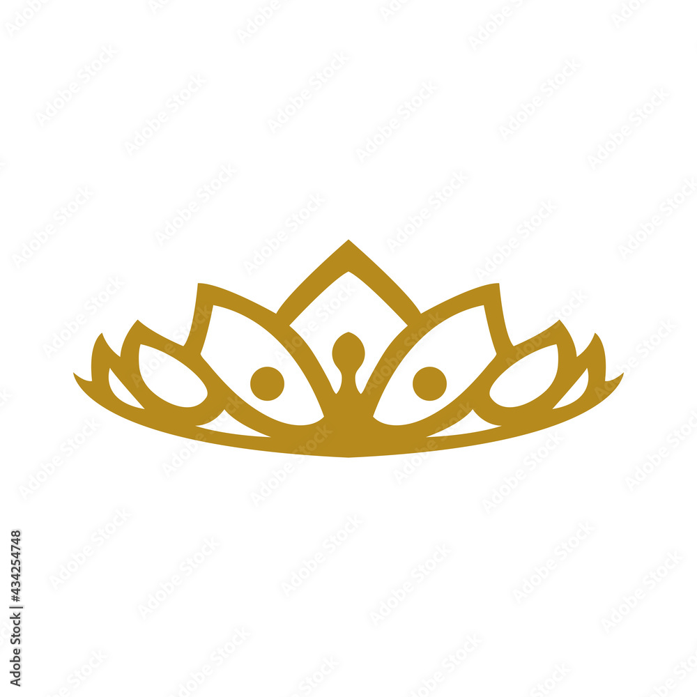 vintage elegant gold tiara logo illustration template design vector in ...