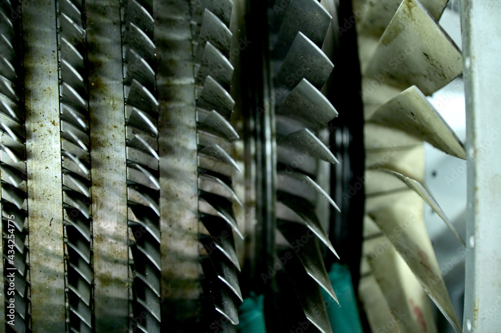 Prototype of aircraft turbo prop engine displayed in aircraft ...