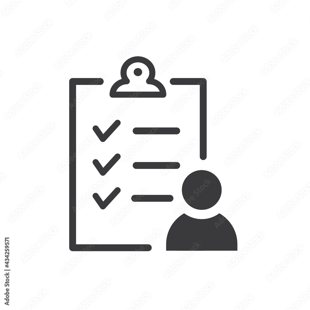 User checklist icon with a gray check boxes. Stock Vector | Adobe Stock