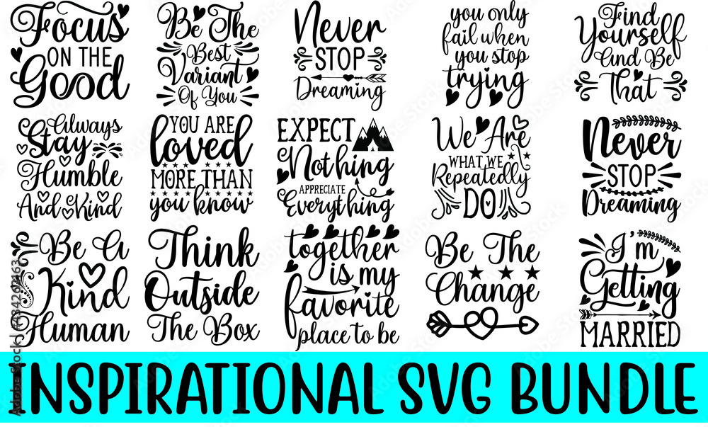 inspirational svg bundle Stock Vector | Adobe Stock