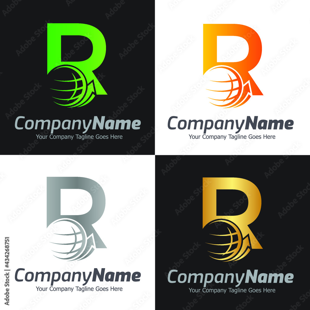 Letter R vector logo template, Colorful Letter R logo, Financial ...