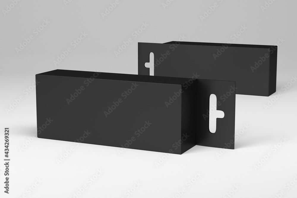package blank black box euro slot hanger for Pegboard- mockup back and ...